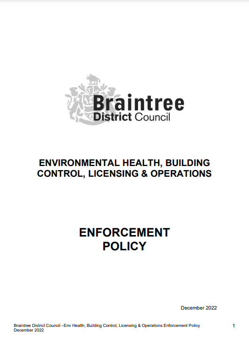Download the Revised Enforcement Policy Consultation 2022 – Braintree District Council